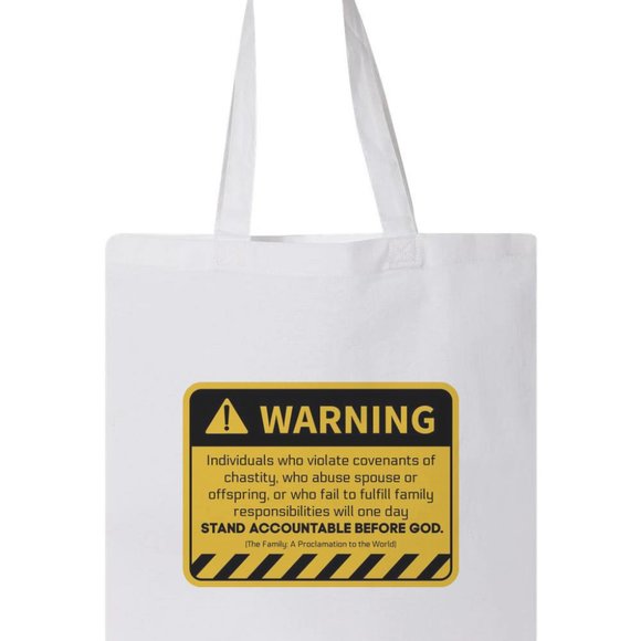 Bags | Warning Fun Sign Art Design Tote Bag | Poshmark
